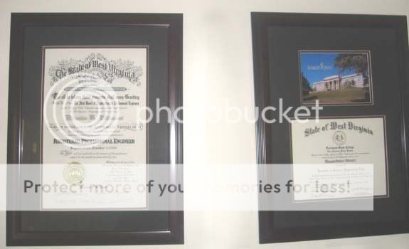 PE Certificate Frames | Professional Engineer & PE Exam Forum